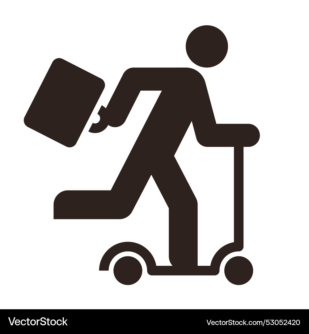 Businessman riding e-scooter icon Royalty Free Vector Image
