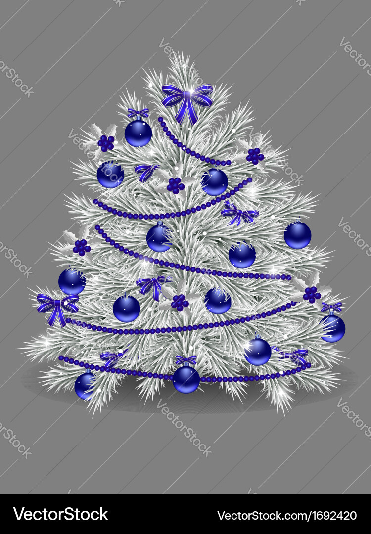 Christmas tree blue Royalty Free Vector Image - VectorStock