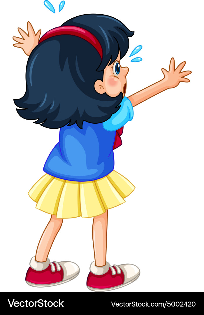 Crying girl Royalty Free Vector Image - VectorStock