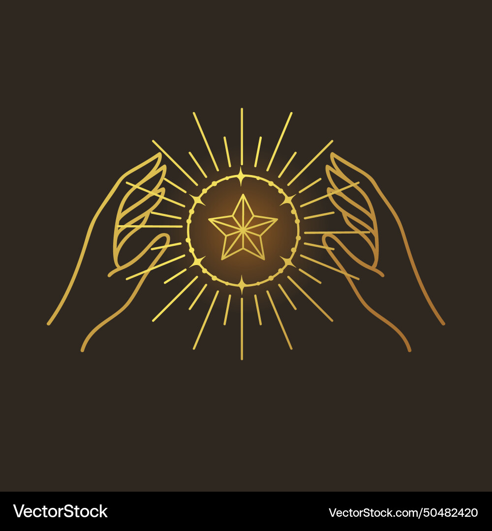 Hand lineart design drawn celestial Royalty Free Vector