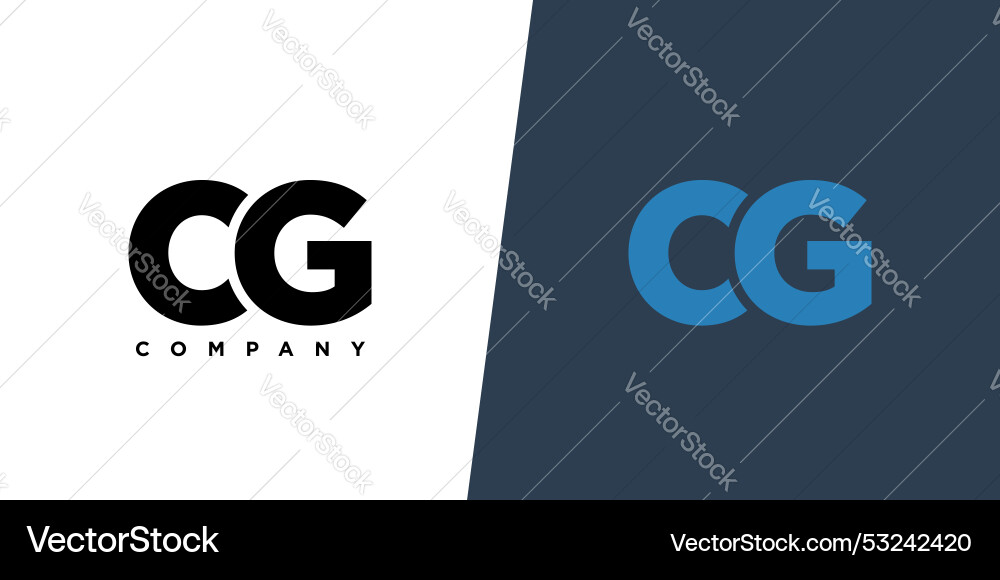 Letter c and g cg logo design template minimal Vector Image