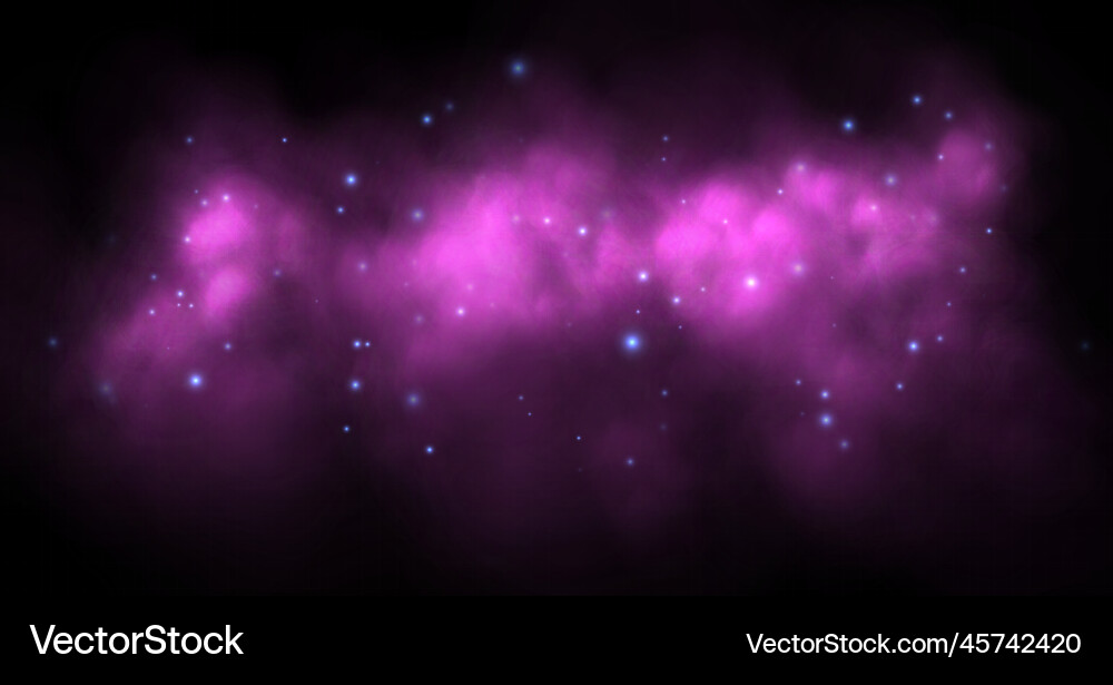 Pink magic smoke transparent fog with sparkles Vector Image