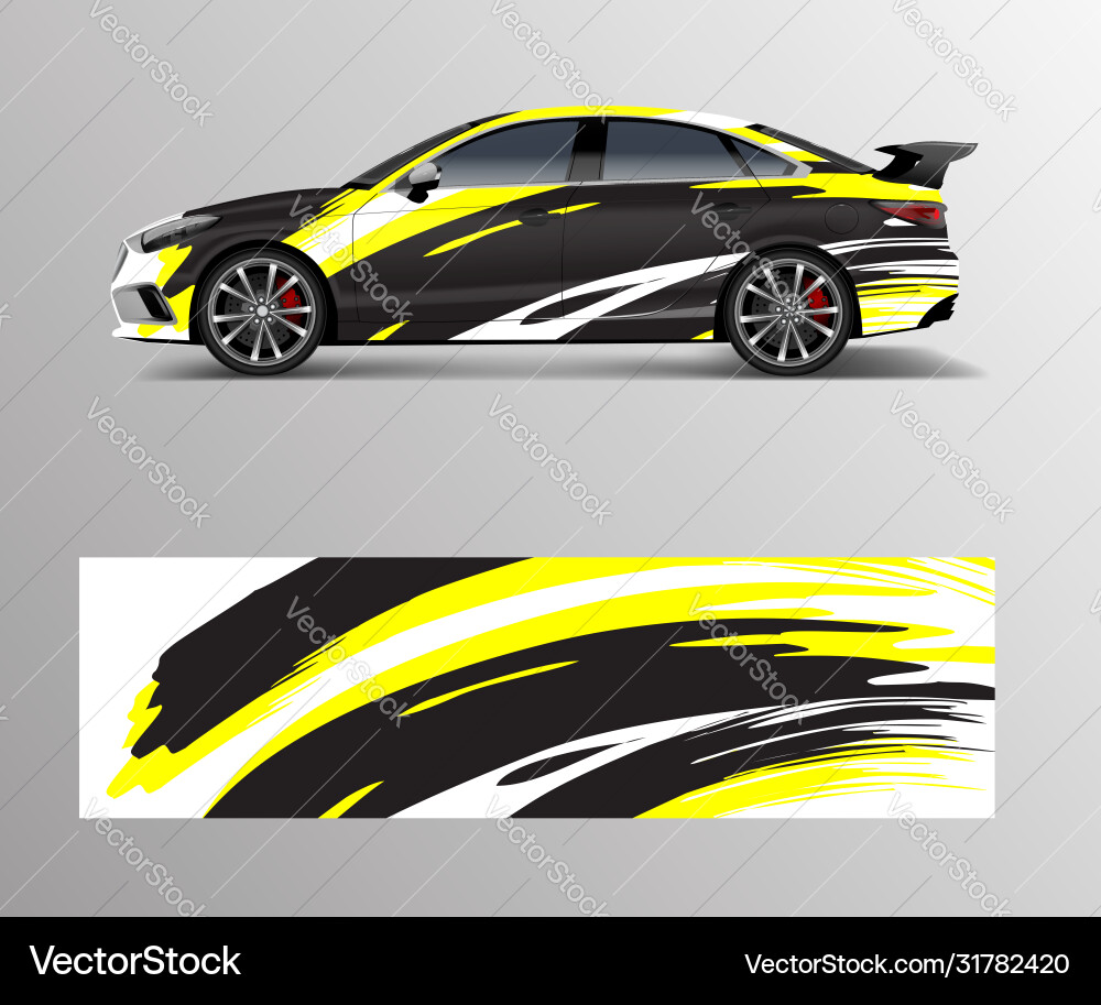 Racing car wrap design for custom Royalty Free Vector Image