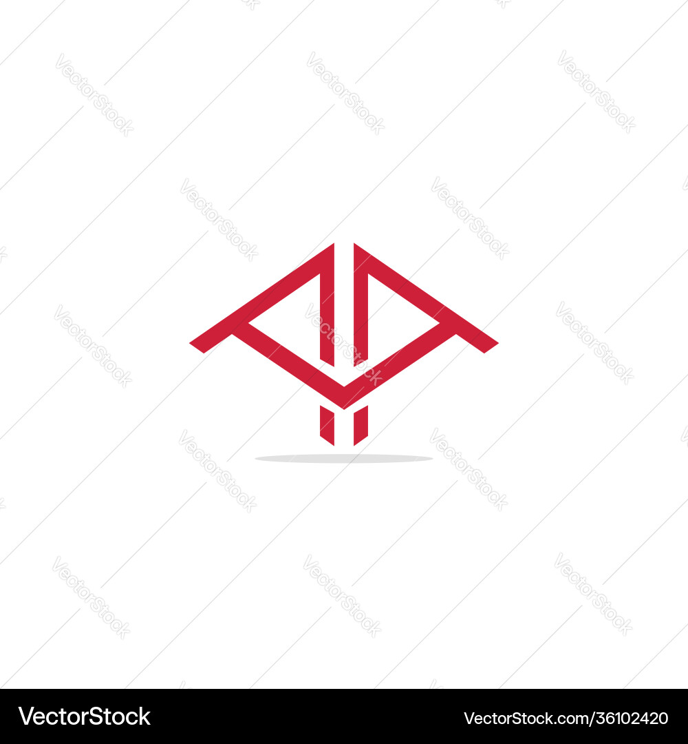 Triangle shape line geometry logo Royalty Free Vector Image