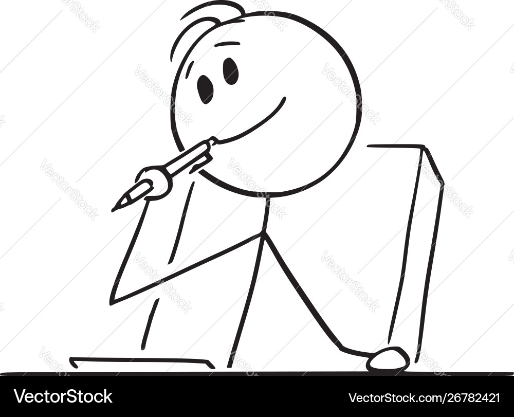 Cartoon creative man or businessman writer Vector Image