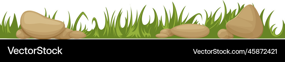 Cartoon ground pattern seamless stone and grass Vector Image