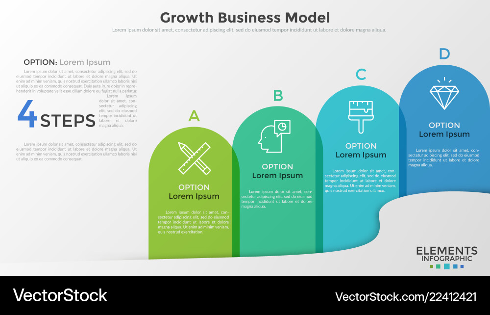 Concept of 4 successive steps Royalty Free Vector Image