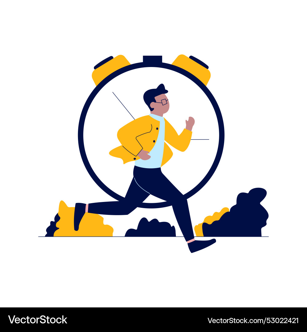 Employee businessman man running fast go to work Vector Image