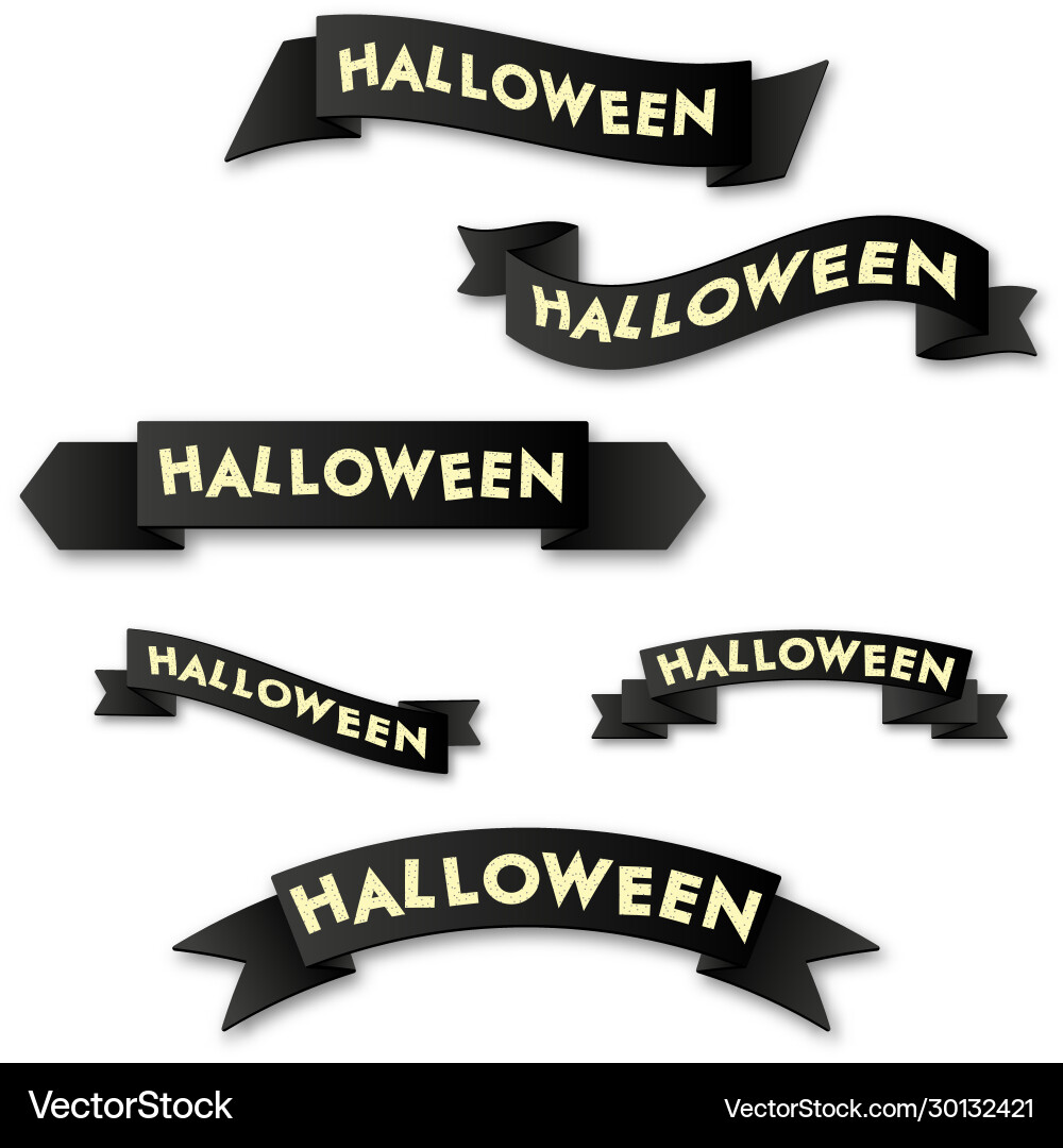 Halloween horizontal banner with logo on a black Vector Image