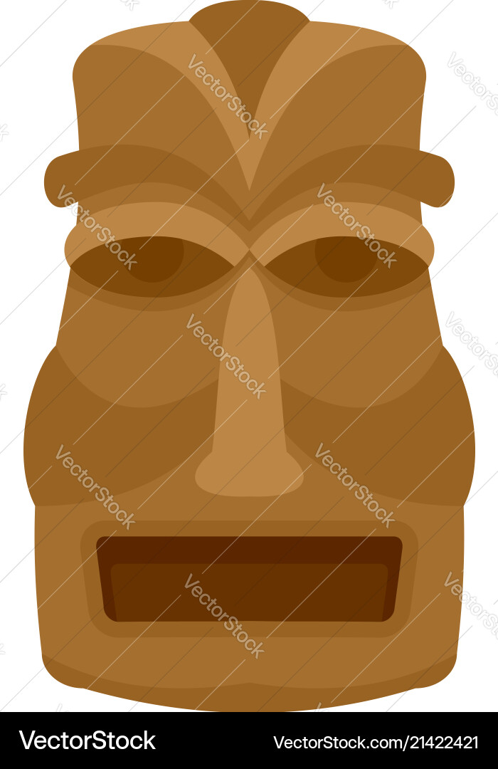 Hawaiian idol icon flat style Royalty Free Vector Image