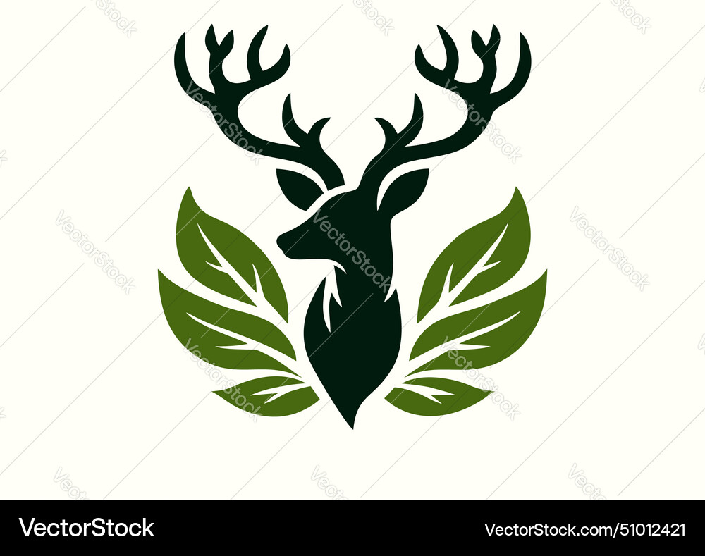Head of red deer logo Royalty Free Vector Image