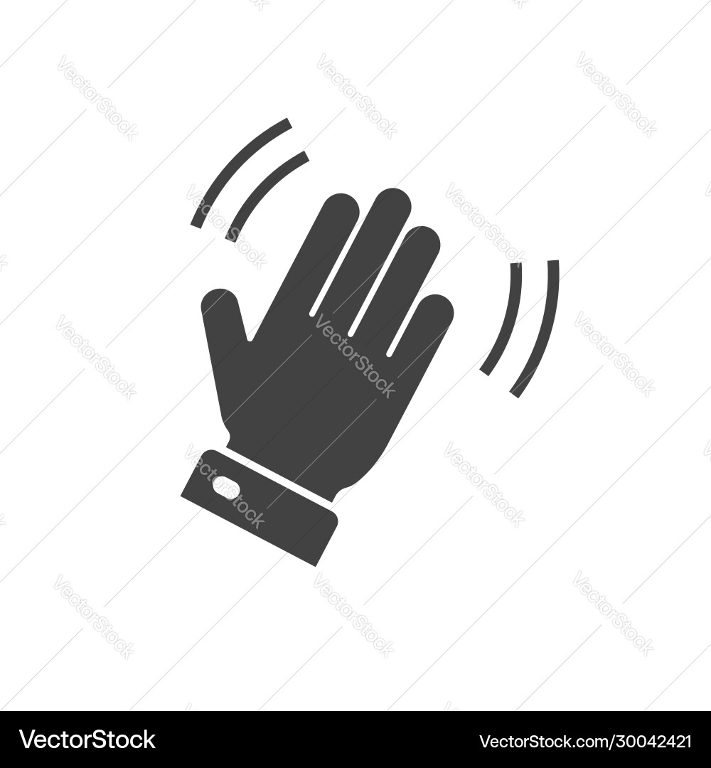 Hello hi hand icon or bye waving gesture palm Vector Image