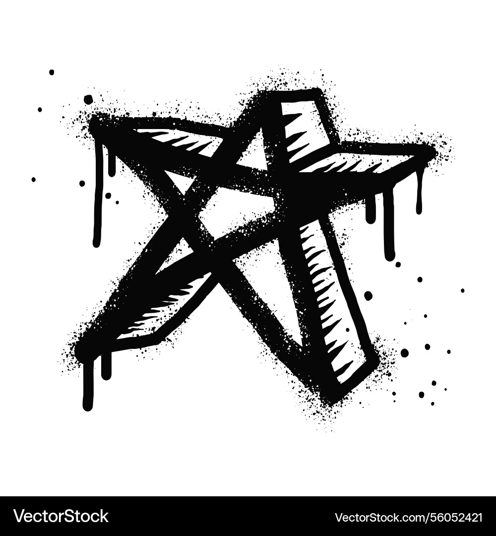 Spray painted graffiti star sign Royalty Free Vector Image