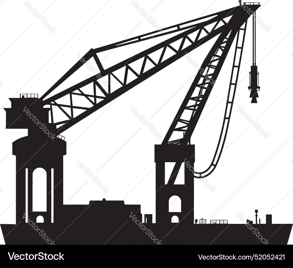 Wharfside logistics emblem crane logo harbor Vector Image