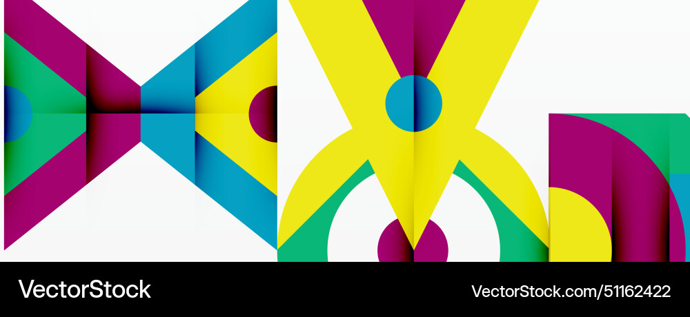 A colorful geometric pattern with the letter x Vector Image
