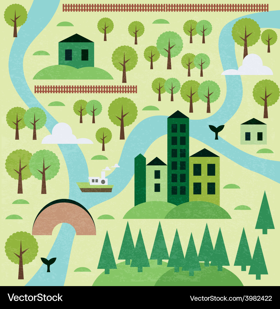 Cartoon map Royalty Free Vector Image - VectorStock