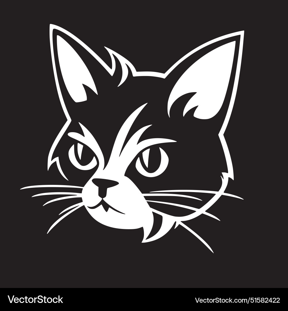 Cat - minimalist and flat logo Royalty Free Vector Image