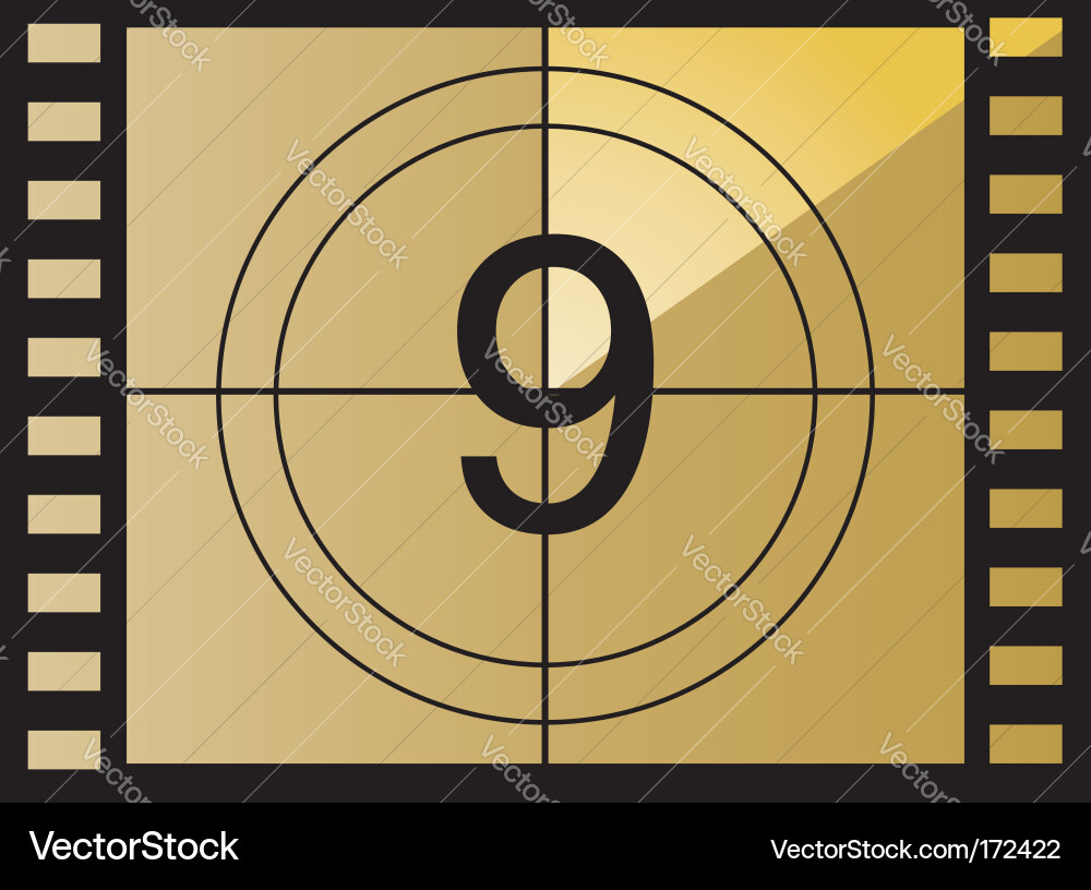 Countdown Number Film Reel Royalty Free Vector Image