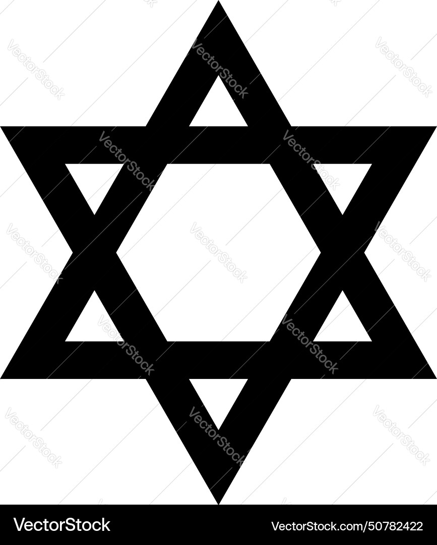 Hexagon david star mystical religious symbol Vector Image