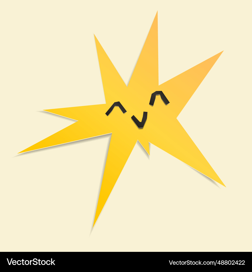 Star cut out of paper with a face Royalty Free Vector Image