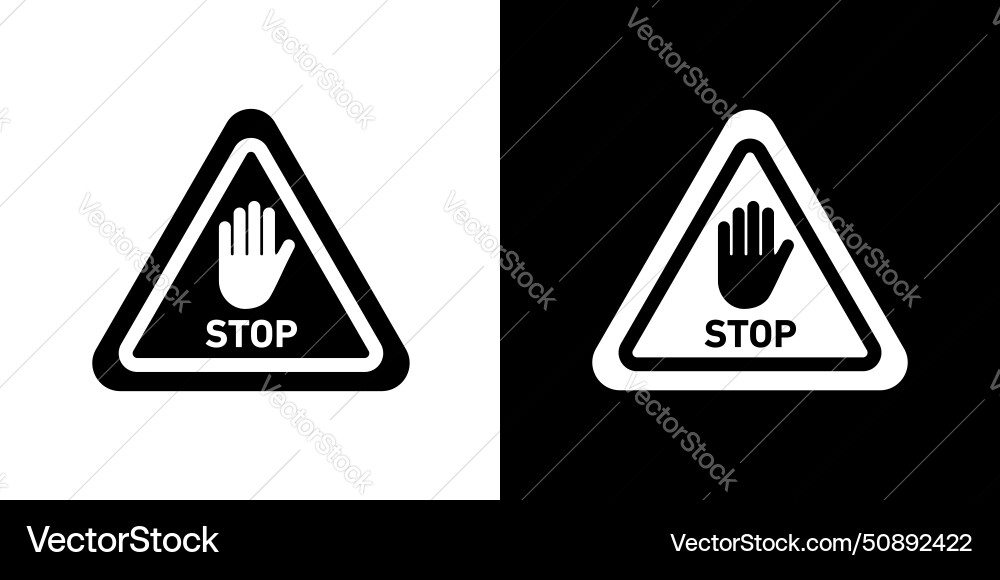 Stop security sign icon set measures Royalty Free Vector