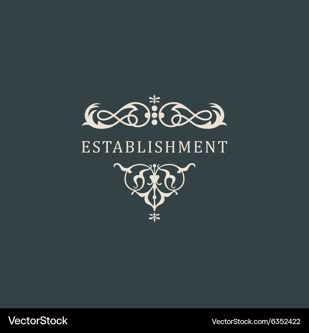 Vintage luxury emblem elegant calligraphic Vector Image