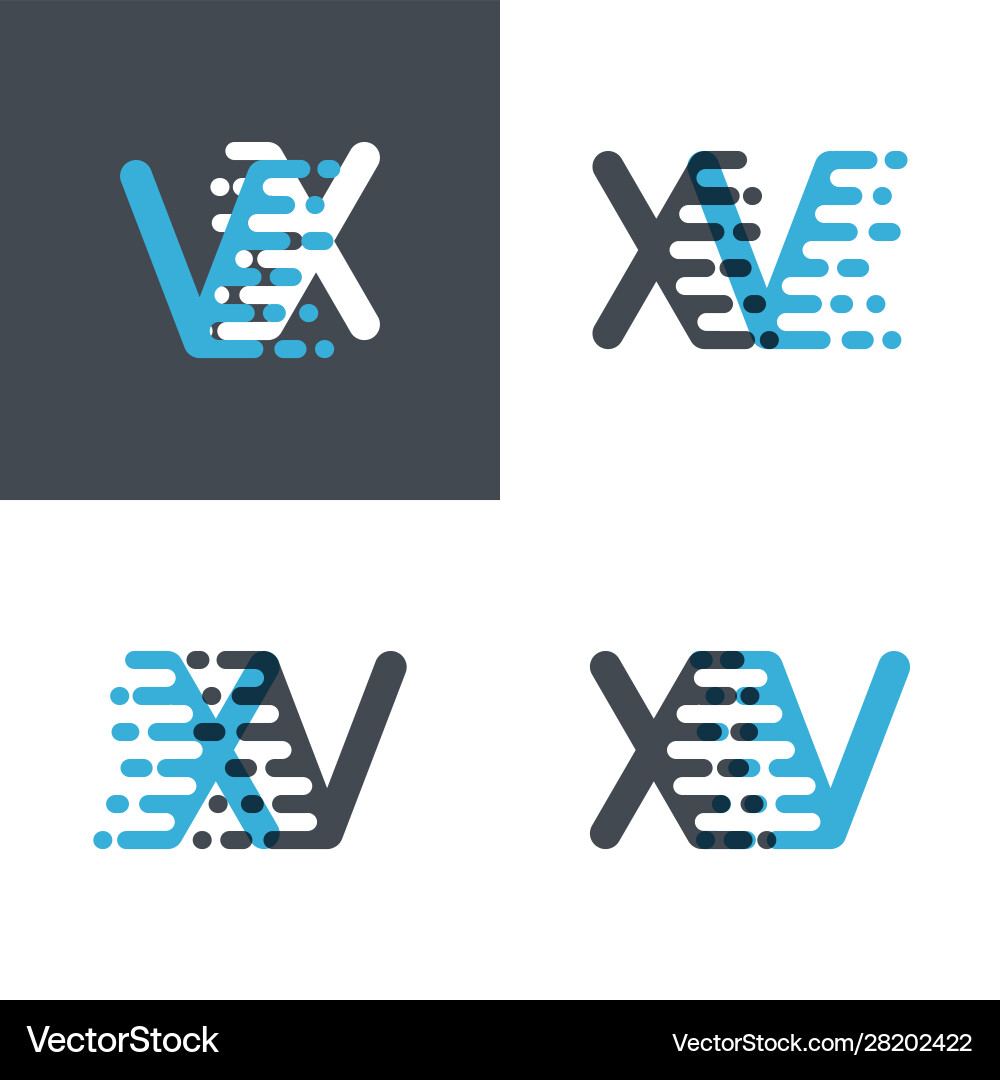 Xv Buchstaben Logo mit Akzent Geschwindigkeit weich blau