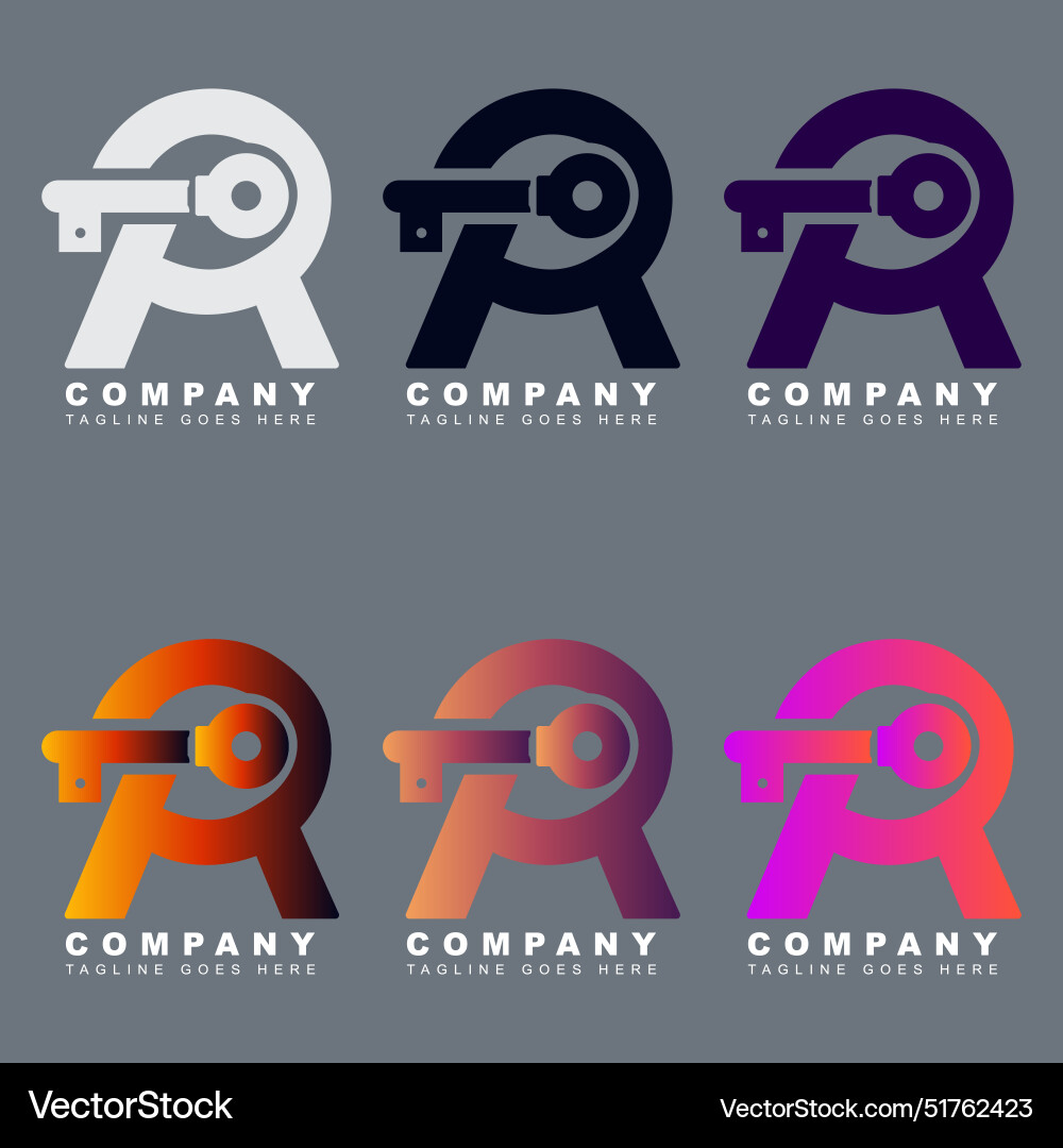 A letter logo with a key Royalty Free Vector Image