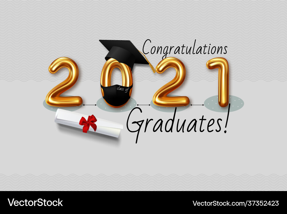Congratulation graduates 2021 class graduations Vector Image