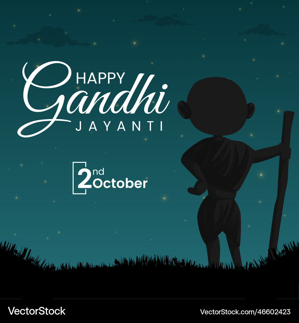 Creative gandhi jayanti 2nd october banner design Vector Image