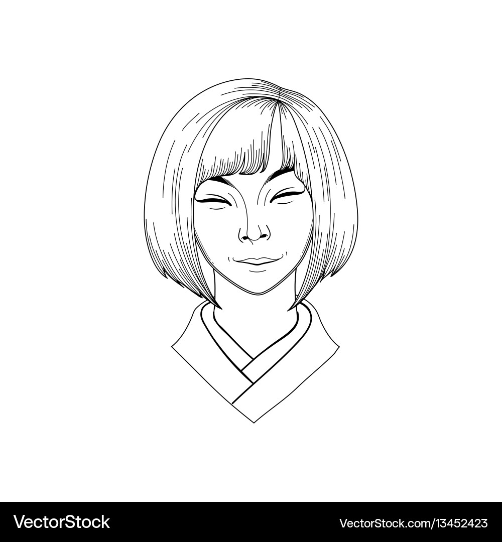 Cute asian girl Royalty Free Vector Image - VectorStock
