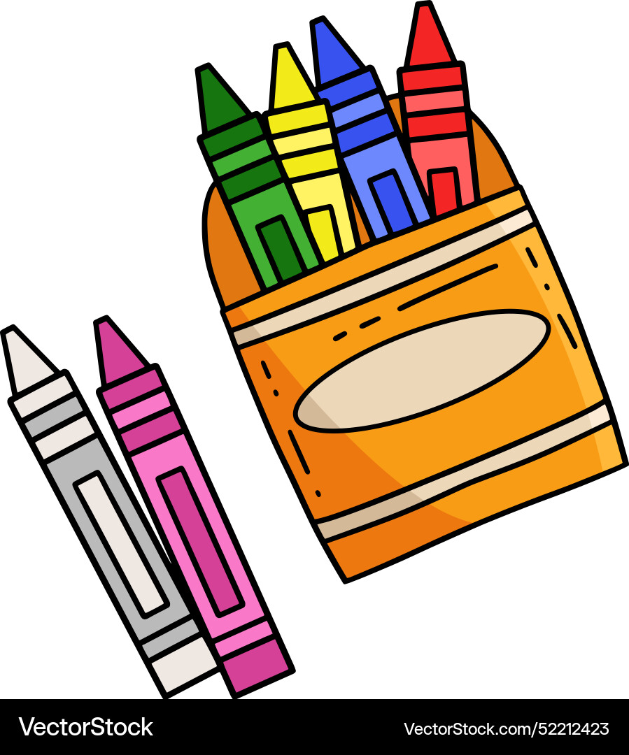 First day of school crayons cartoon clipart Vector Image