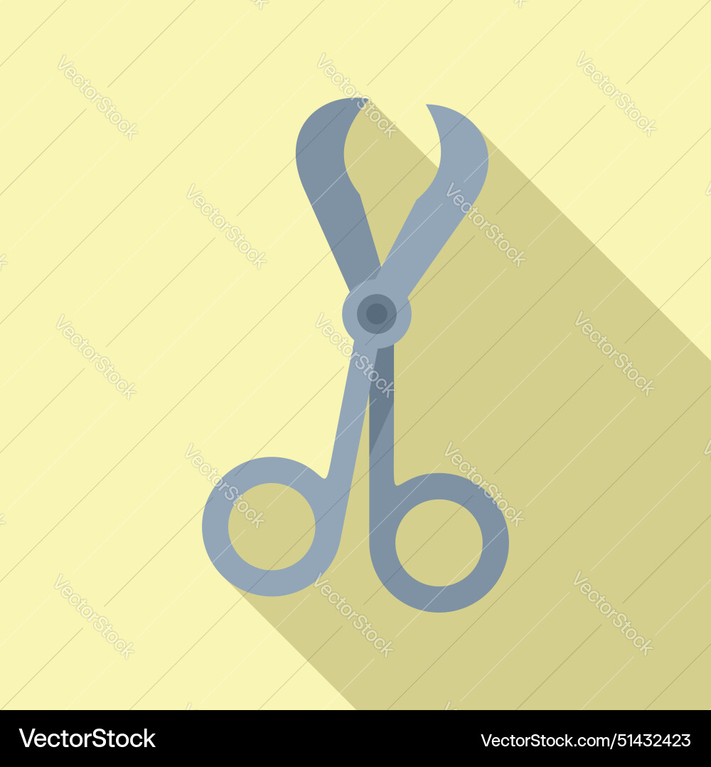 Flat design icon of steel scissors Royalty Free Vector Image