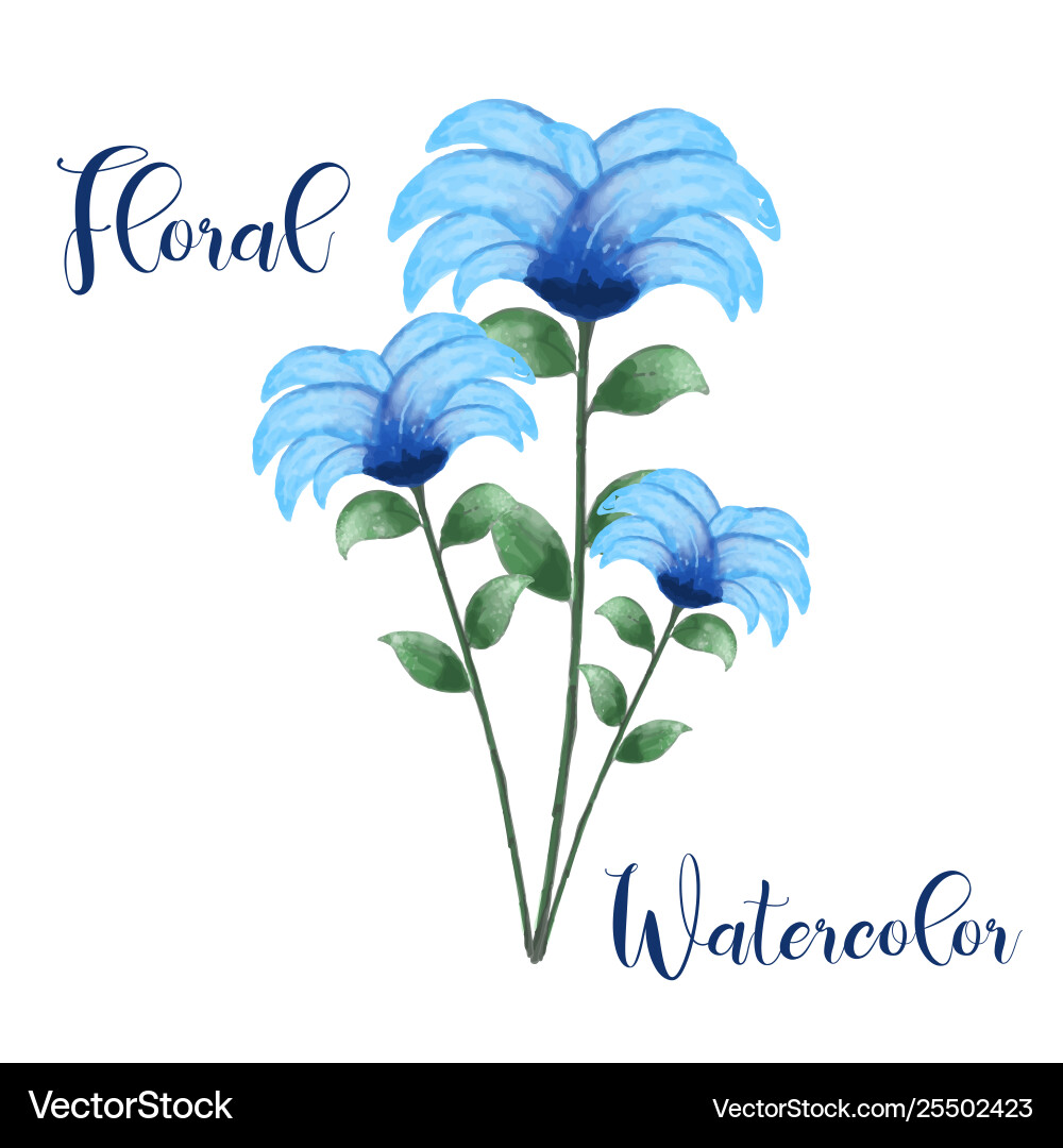 Flower watercolor design element Royalty Free Vector Image