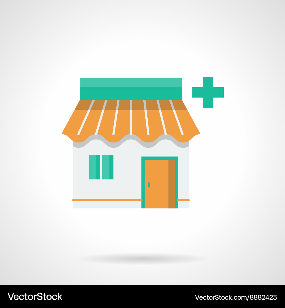 Pharmacy facade flat color icon Royalty Free Vector Image