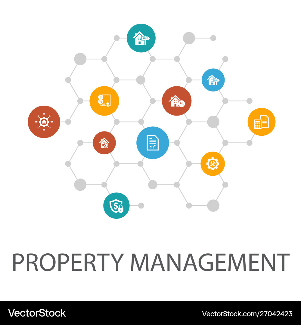 Property management presentation template cover Vector Image