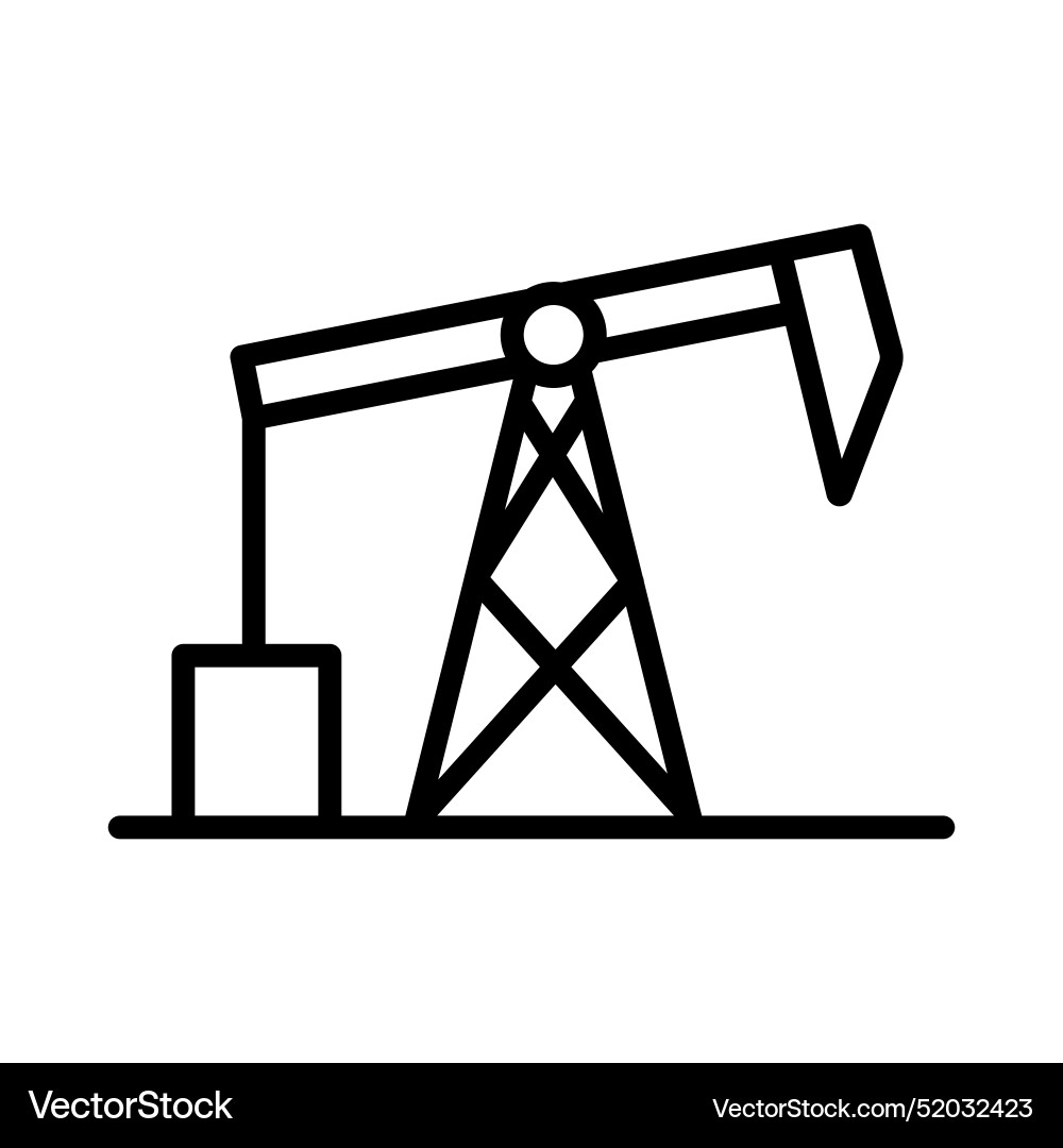 Pumpjack icon linear logo mark in black and white Vector Image