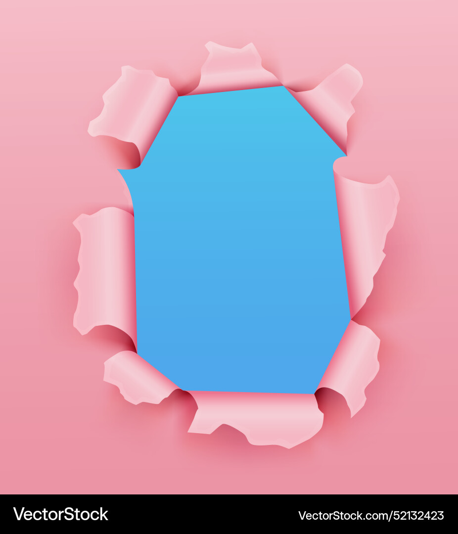 Ragged hole torn in ripped paper Royalty Free Vector Image