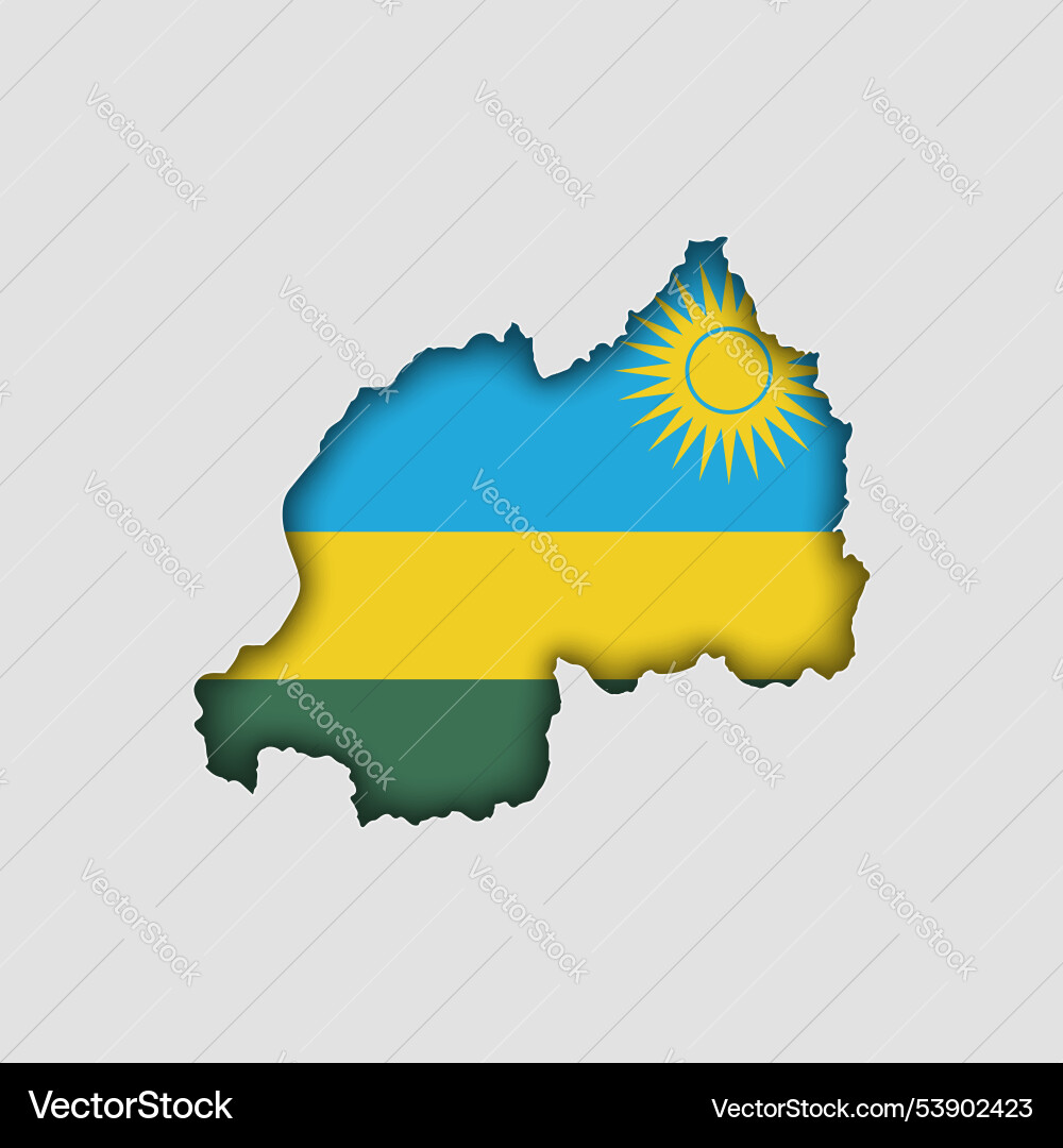 Rwanda map with flag in body Royalty Free Vector Image