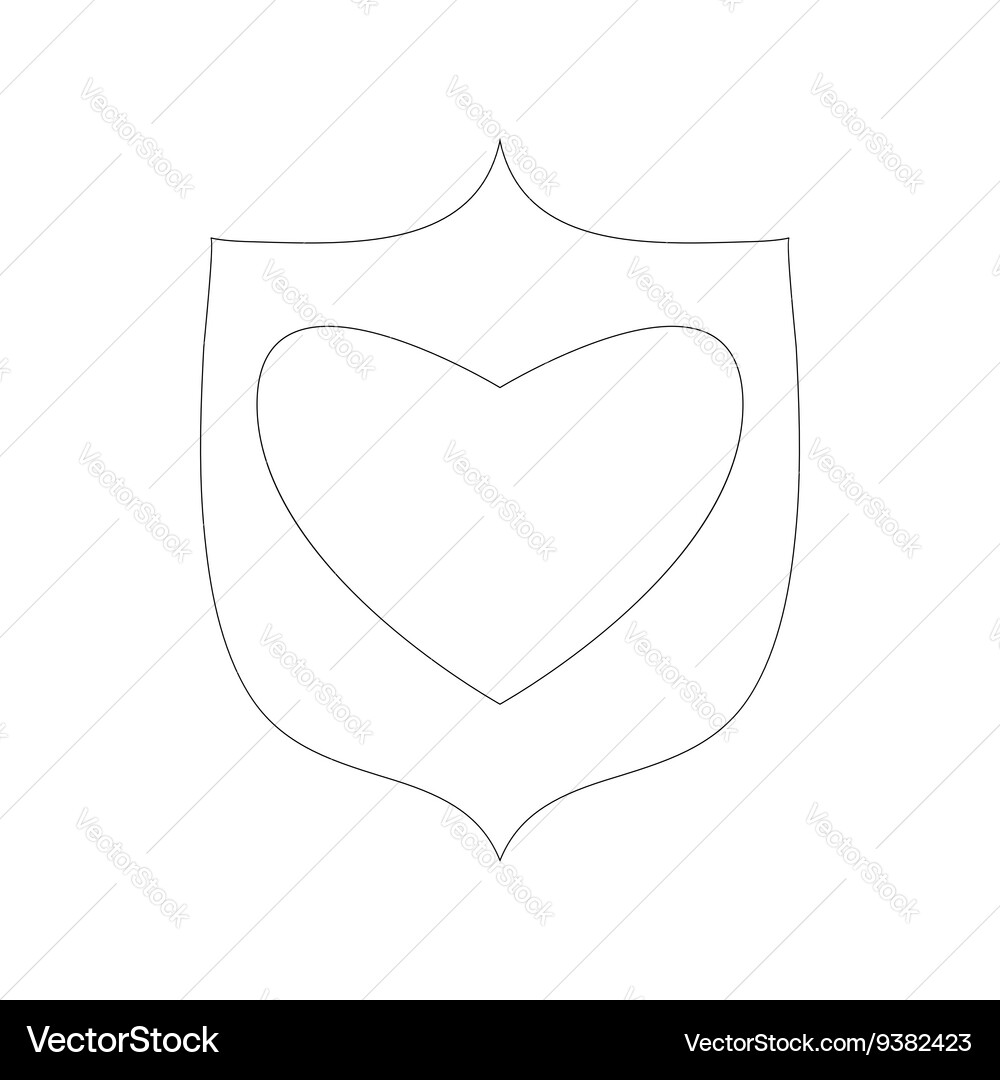 Shield icon outline style Royalty Free Vector Image
