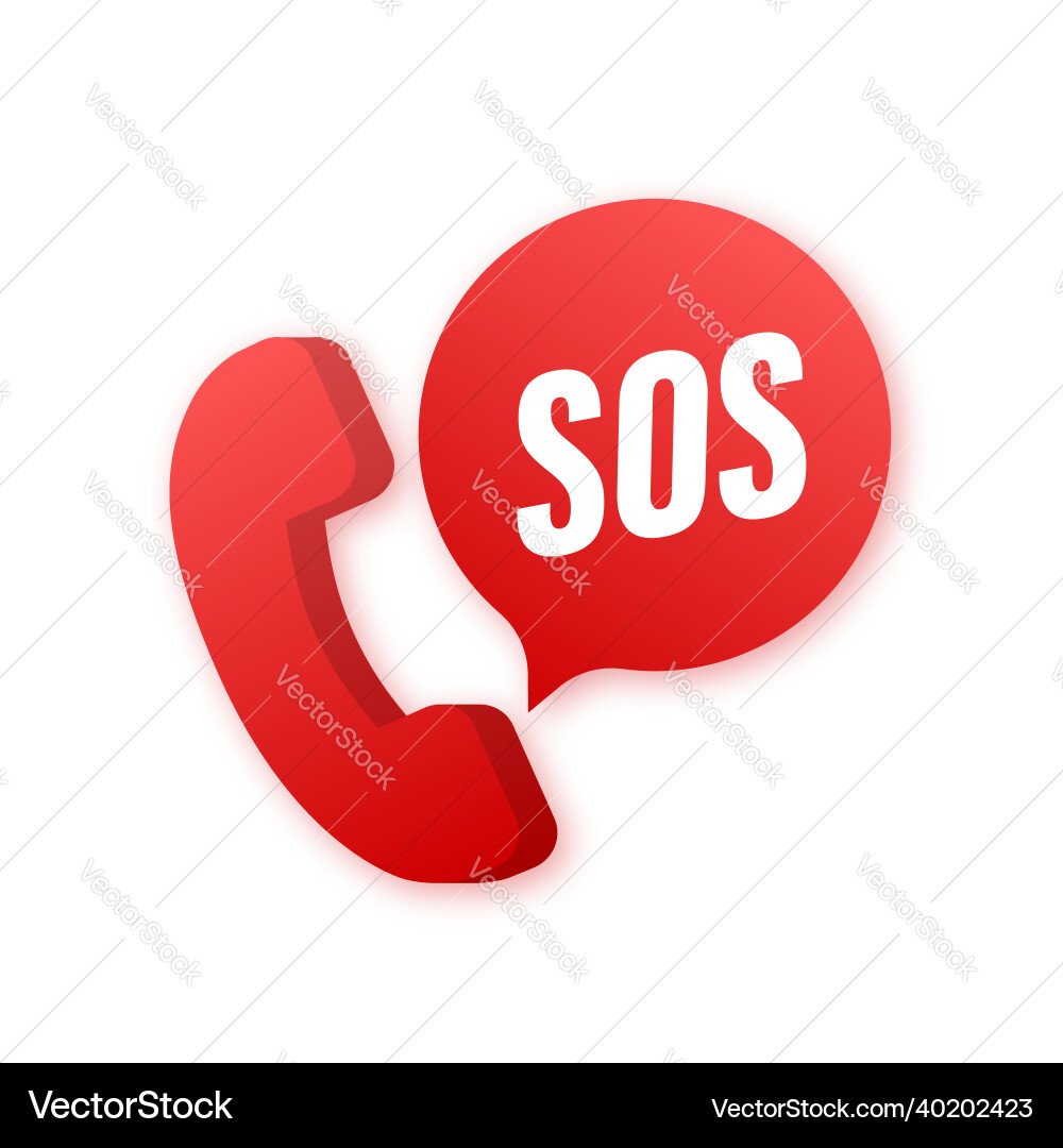 Sos emergency call 911 calling a cry for help Vector Image