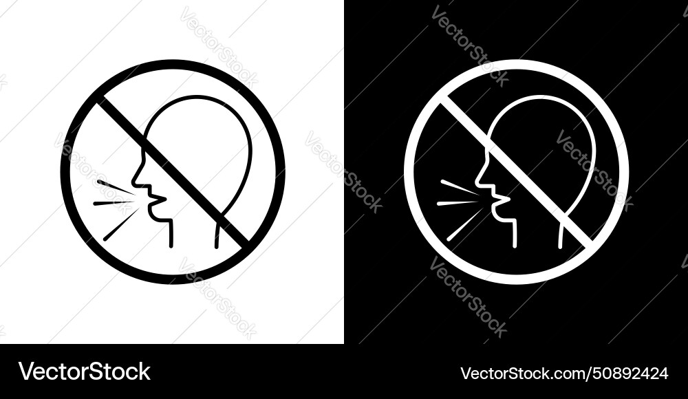 Stop talking sign icon set prohibited noise Vector Image