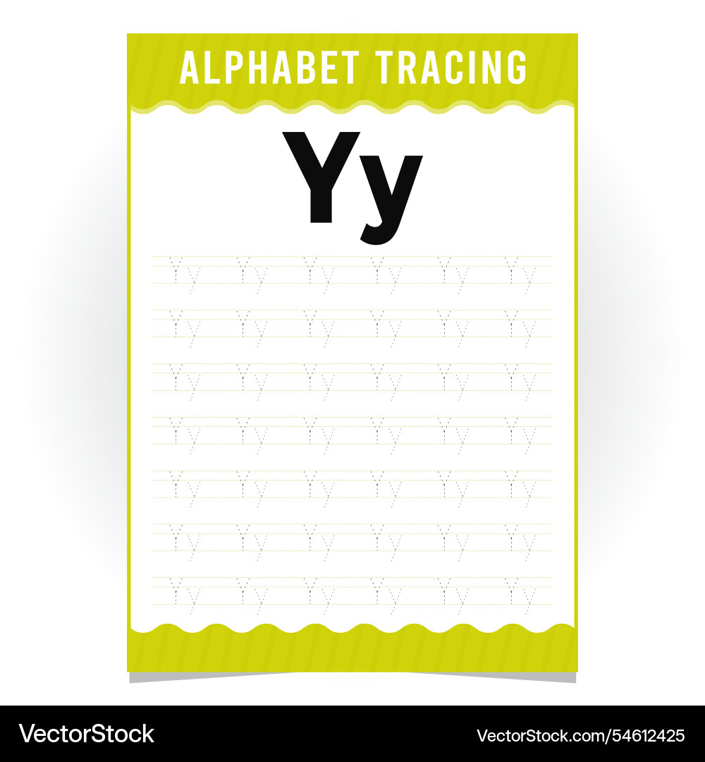 Alphabet y learn abc english flashcard printable Vector Image
