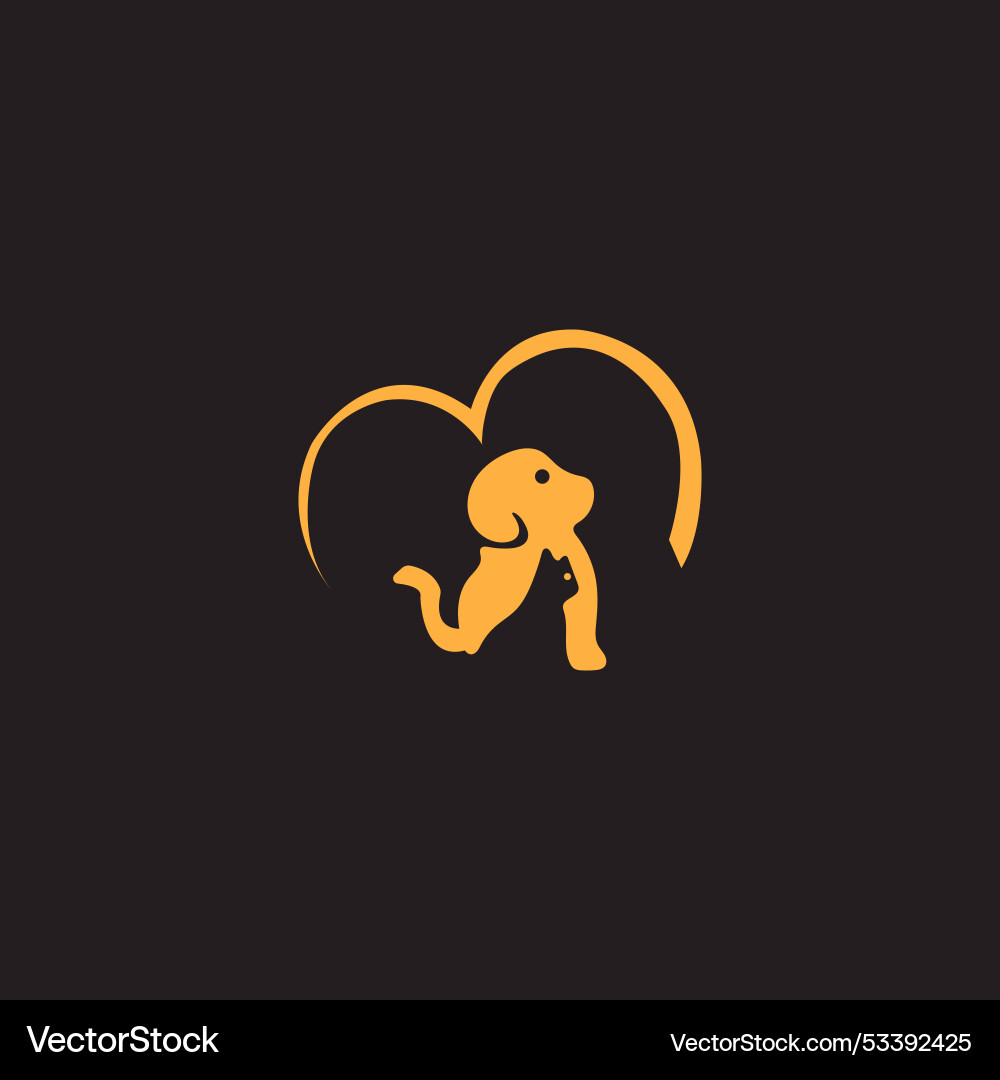 Circle pet cat and dog animal logo design Vector Image