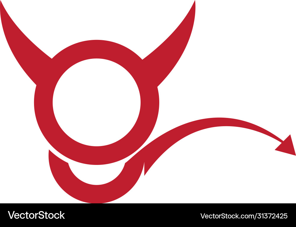 Devil Logo - Red Horned Demon Royalty Free Vector Image