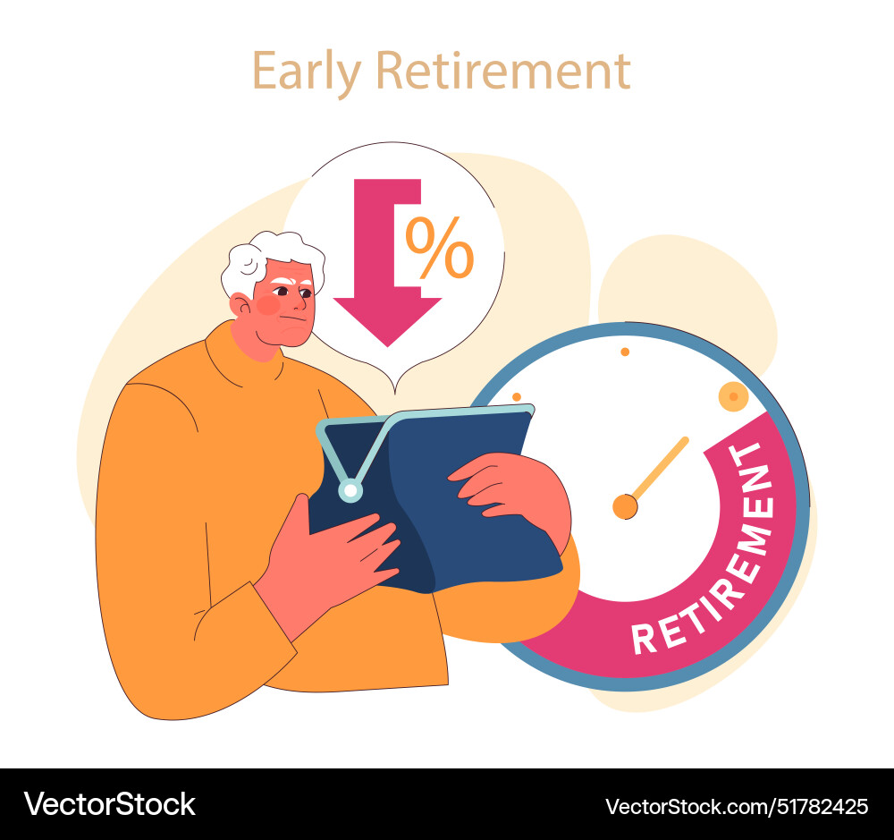 Early retirement concept Royalty Free Vector Image