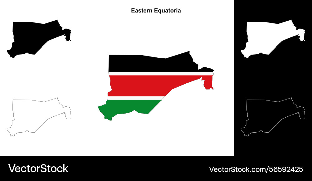 Eastern equatoria outline map Royalty Free Vector Image