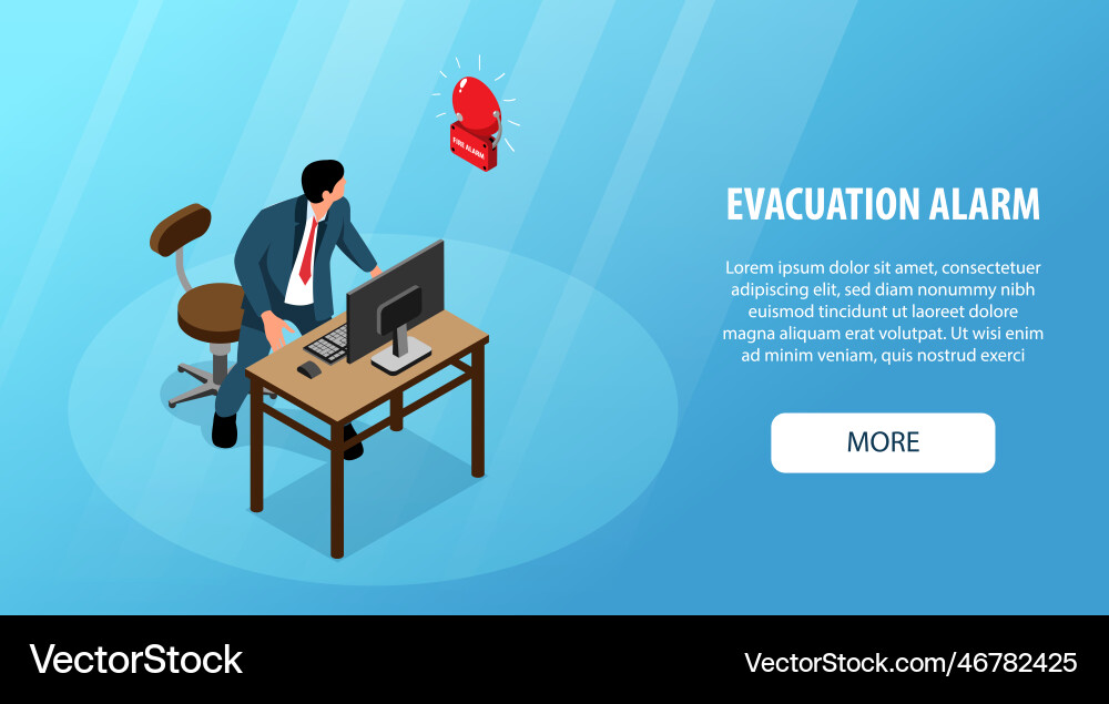 Evacuation alarm banner Royalty Free Vector Image