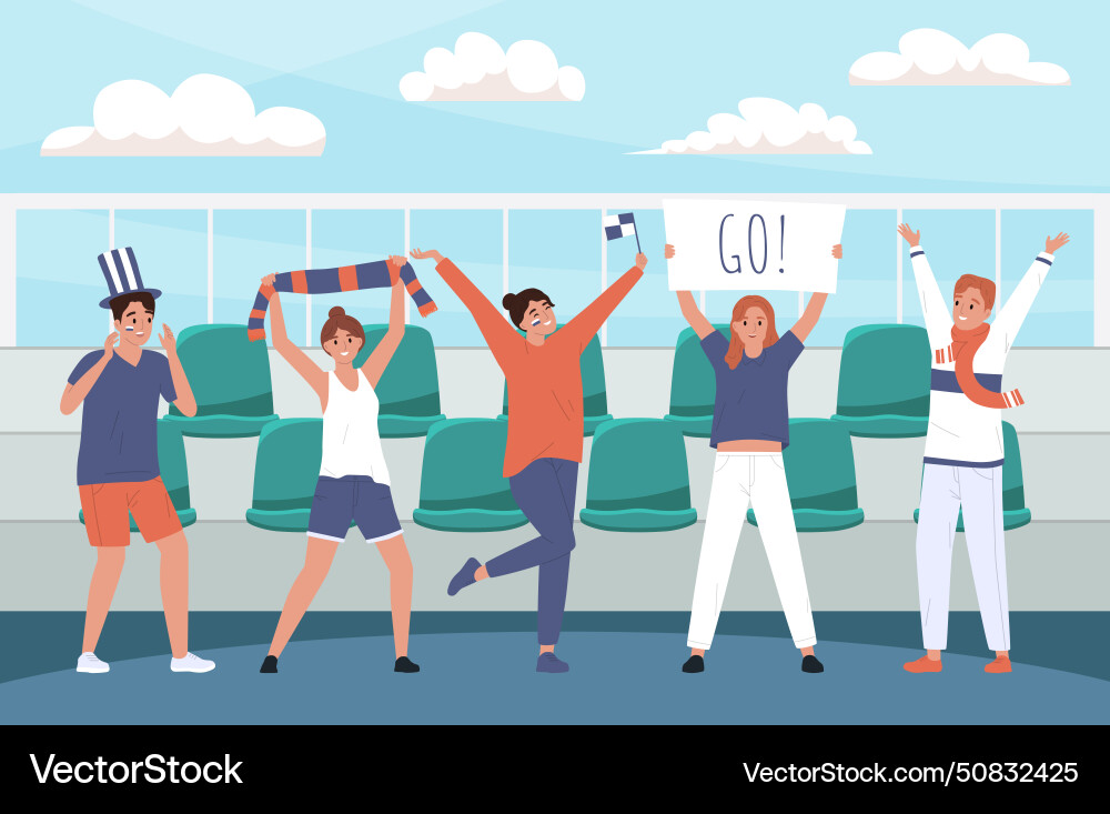 Fans flat Royalty Free Vector Image - VectorStock