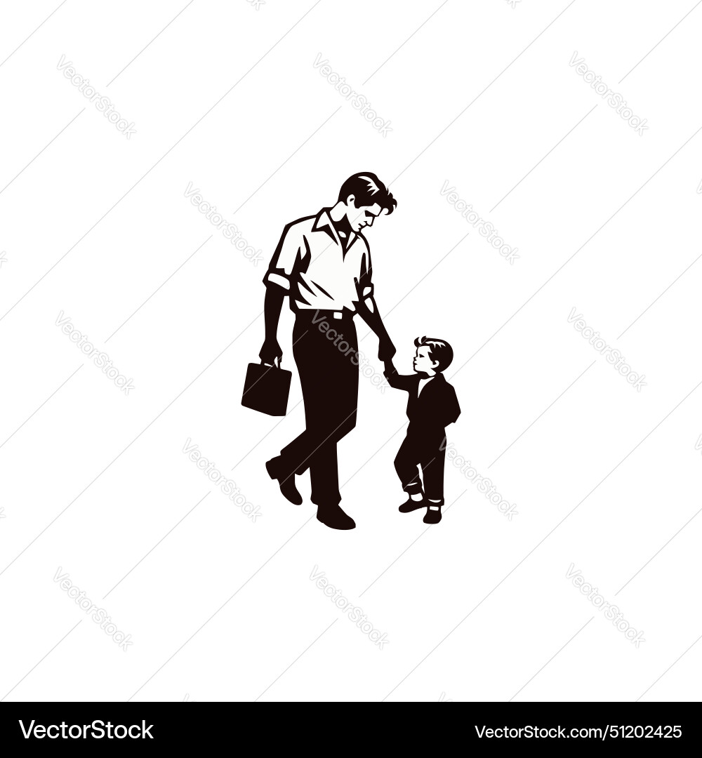 Father and child silhouette Royalty Free Vector Image